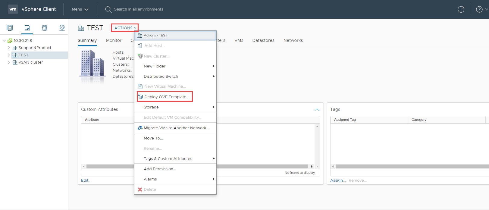 Deploying VMware Virtual Appliance